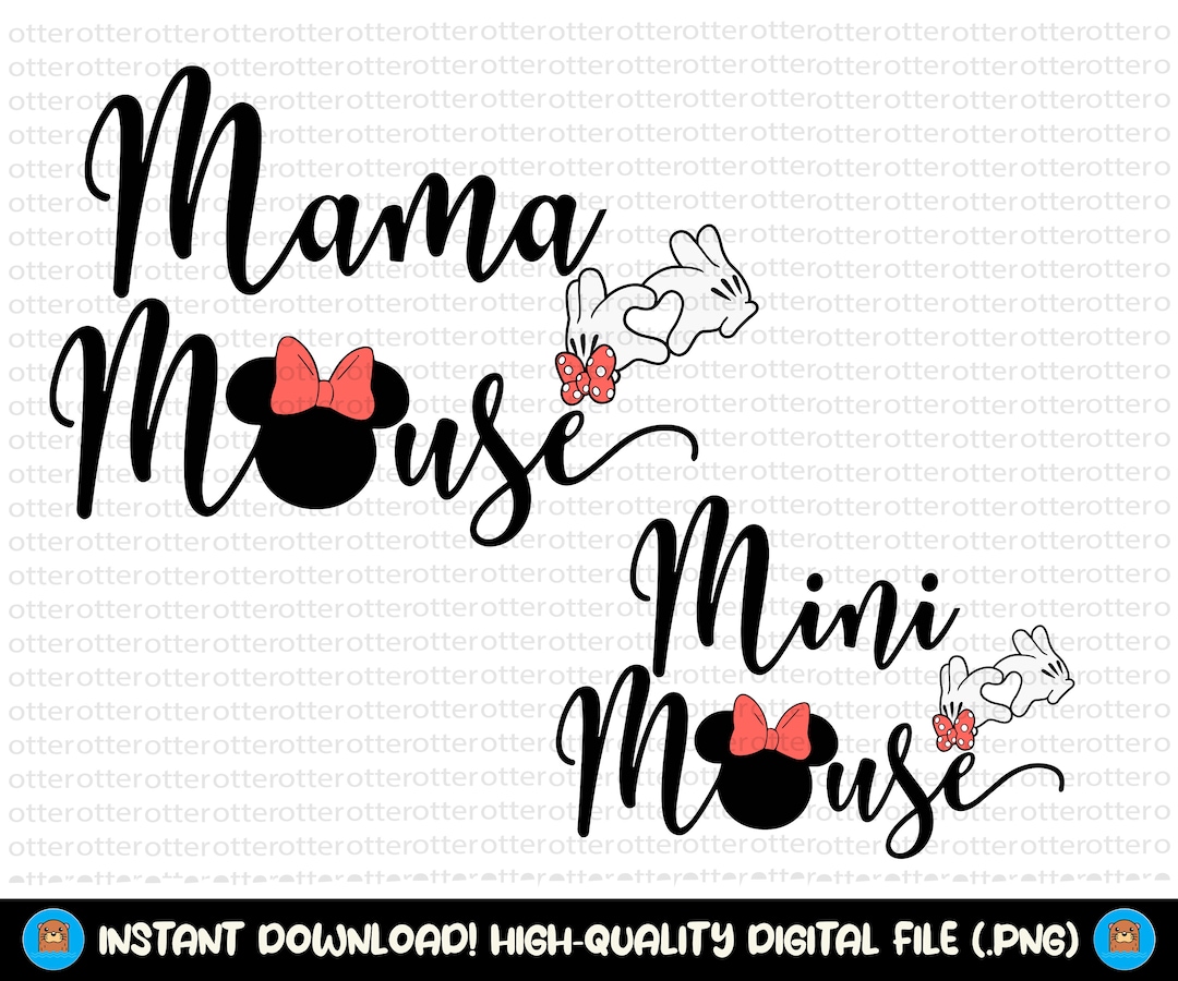 Mama Mouse Svg, Mini Mouse Svg, Mom and Daughter Mouse Svg, Girl Mouse ...