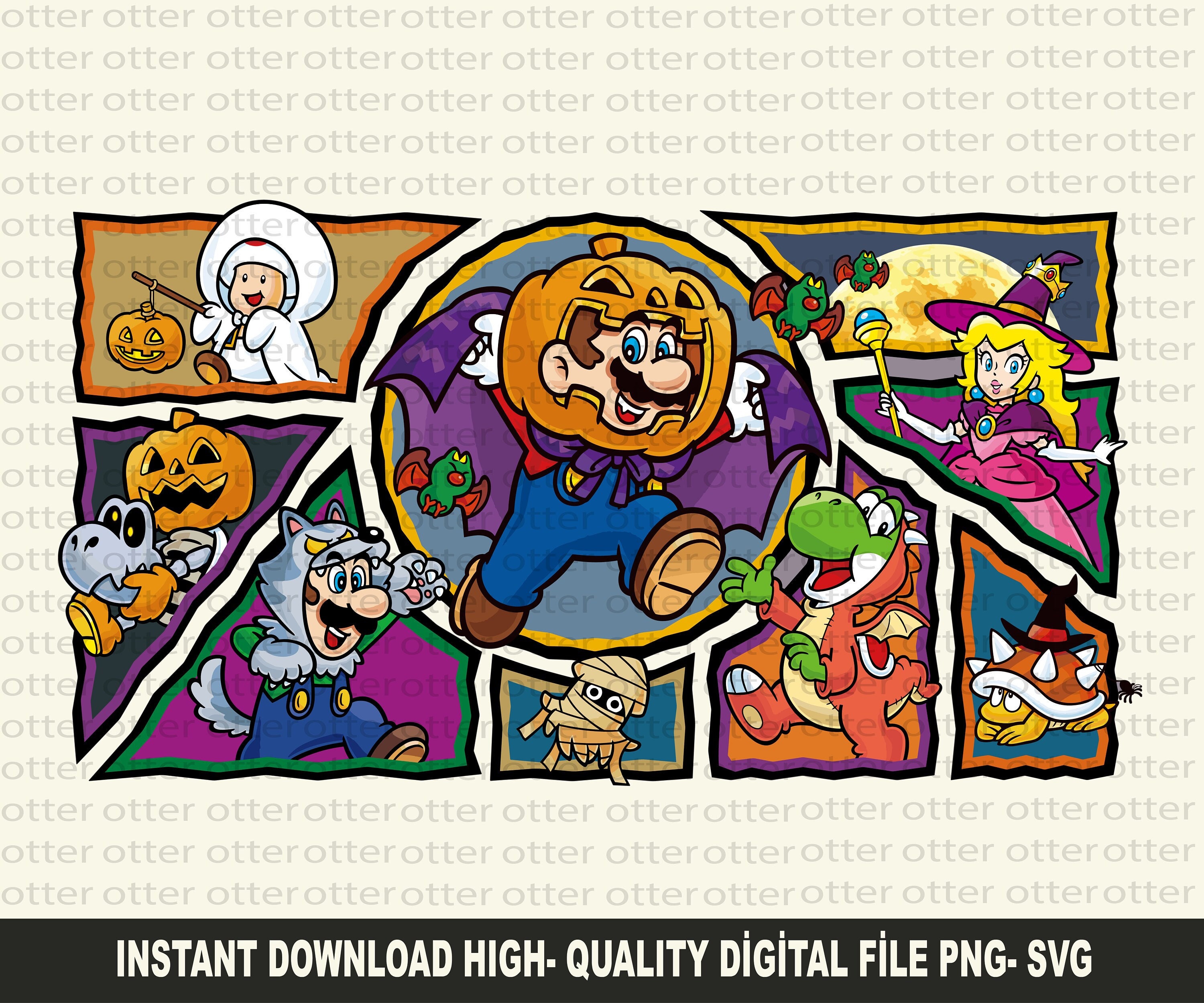 Super Mario Halloween Bundle Svg Halloween Mario Svg Mario - Etsy