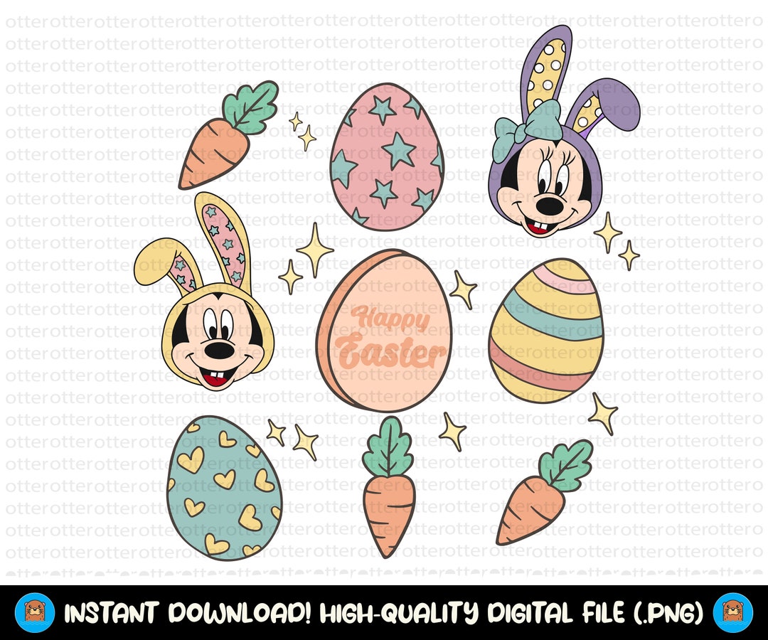 Easter Mouse Friends Png, Mouse Friends Rabbit Png, Retro Easter Mouse ...