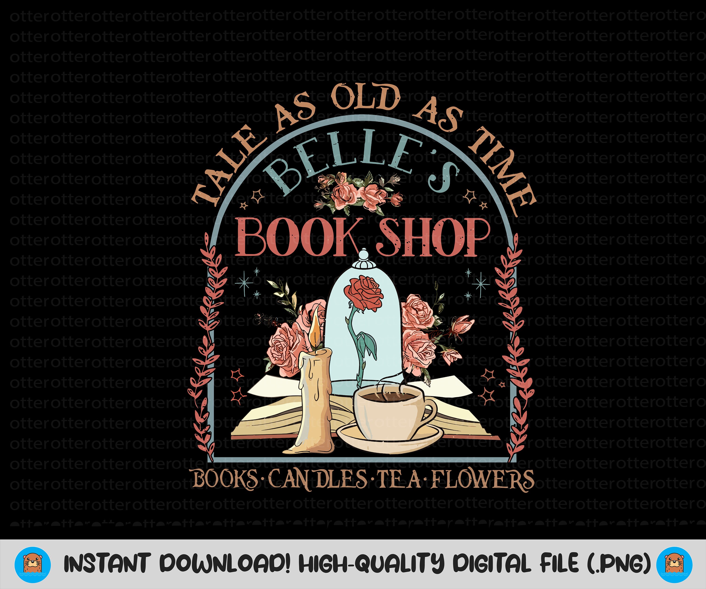 Retro Tale as Old as Time Belle's Book Shop Png, Retro Belle Png, Retro ...