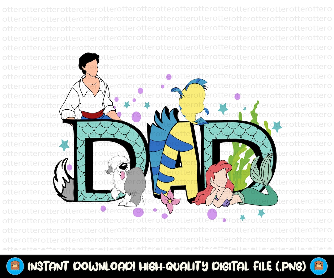 Mermaid Dad Png, Mermaid Dad Svg, Mermaid Png Svg, Ariel Svg, Ariel Png ...