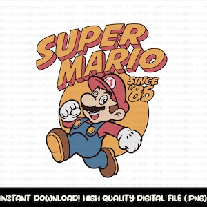 Super Mario Since 85 Retro Png, Super Mario Clipart, Printable Mario ...