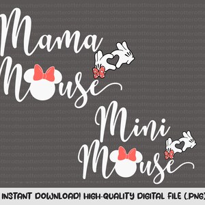 Mama Mouse Svg, Mini Mouse Svg, Mom and Daughter Mouse Svg, Girl Mouse ...