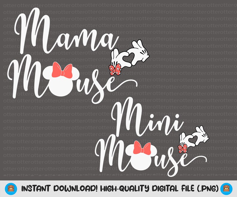 Mama Mouse Svg, Mini Mouse Svg, Mom and Daughter Mouse Svg, Girl Mouse ...