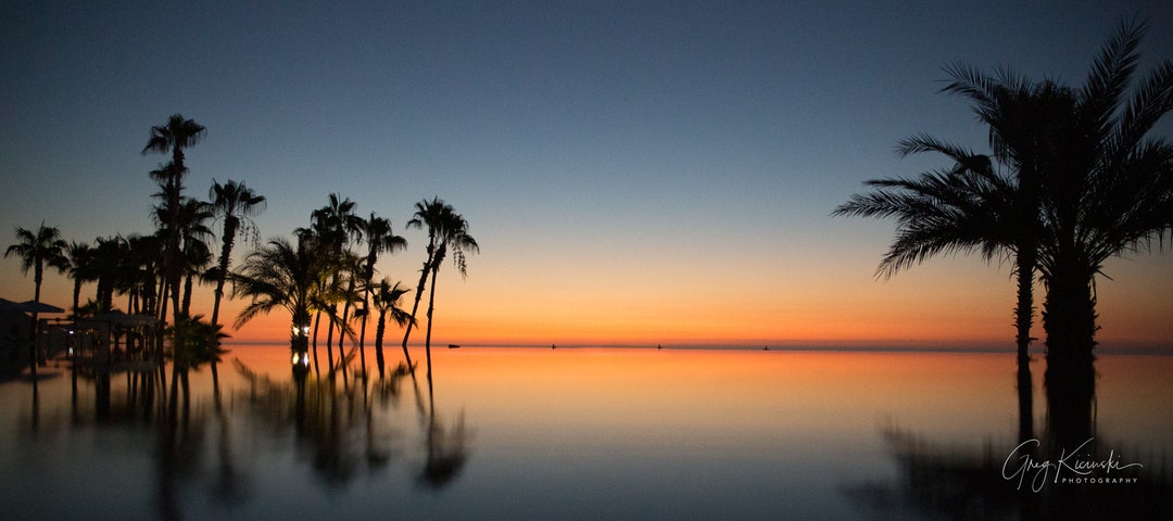 Palm Tree Beach Ocean Sunset Photography Wall Art - Etsy