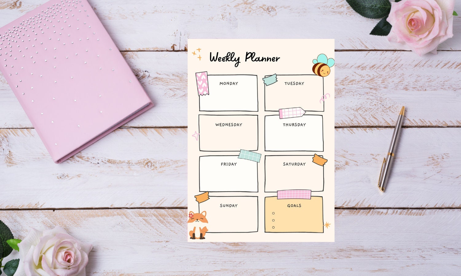 Digital Weekly Planner, Weekly Planner, Printable Planner, Downloadable ...