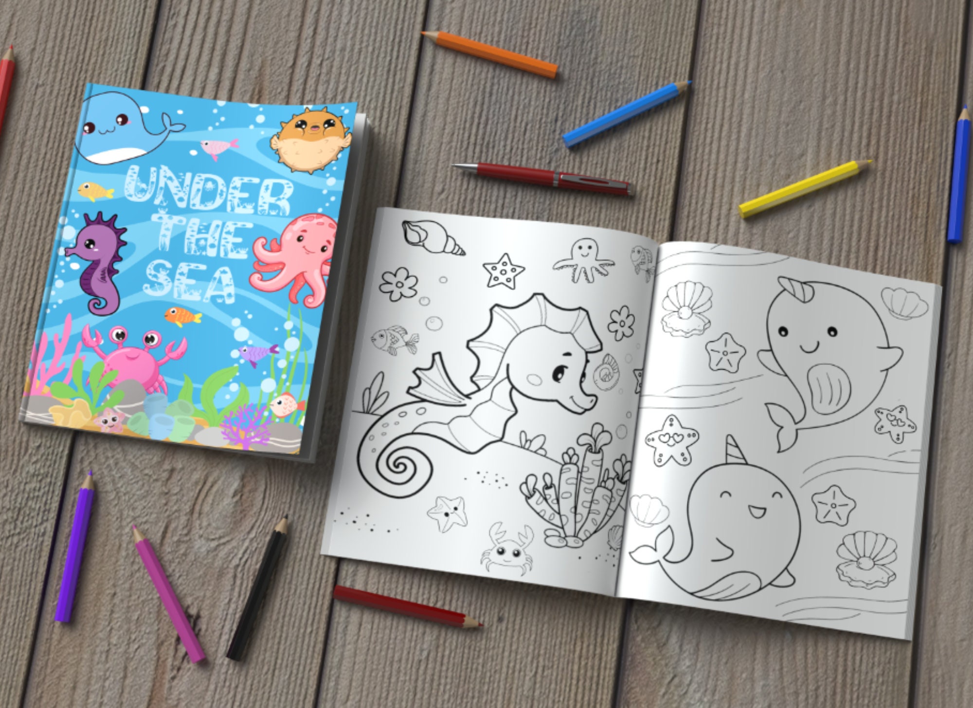 Under the Sea PRINTABLE Coloring Book, Digital Download, Coloring Pages ...