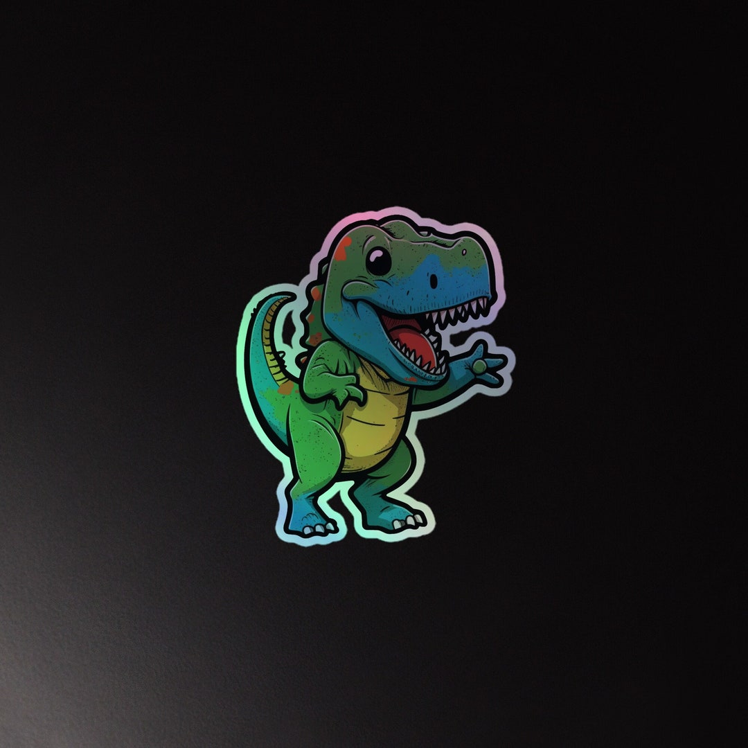 Holographic T-rex Stick-e-figure | Dinosaur Sticker, Available in 3 ...
