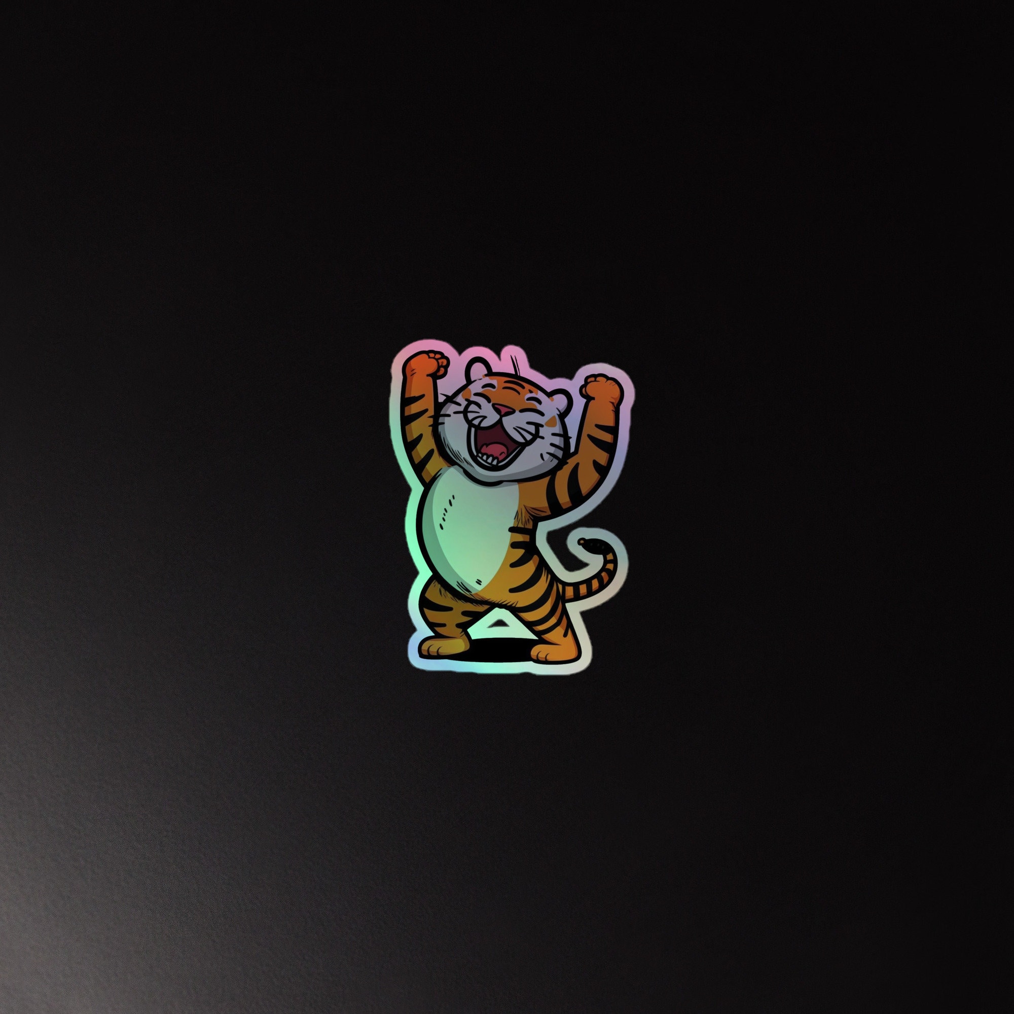 Holographic Tiger Stick-e-figure | Animal Sticker, Available in 3 Sizes ...