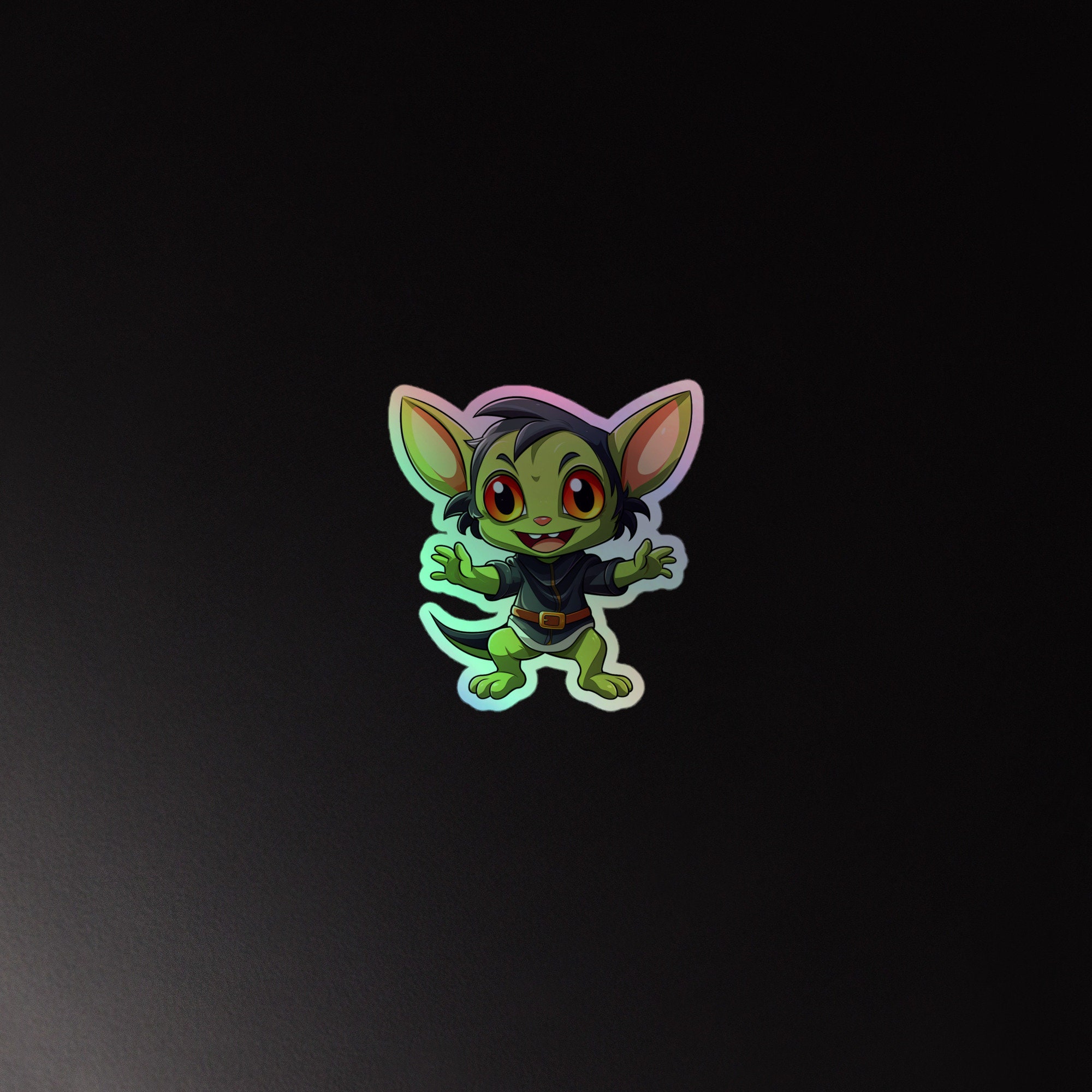 Holographic Anime Goblin Stick-e-figure | Halloween Sticker, Available ...