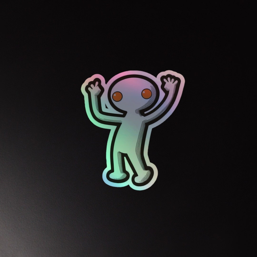 Holographic Stick-e-figures Mascot | Logo Sticker, Available in 3 Sizes ...