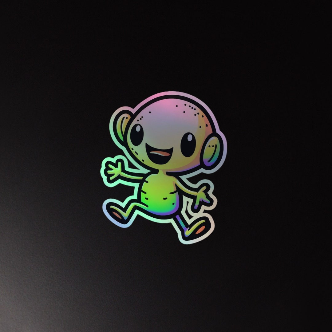 Holographic Alien Stick-e-figure | Sticker, Available in 3 Sizes - Etsy