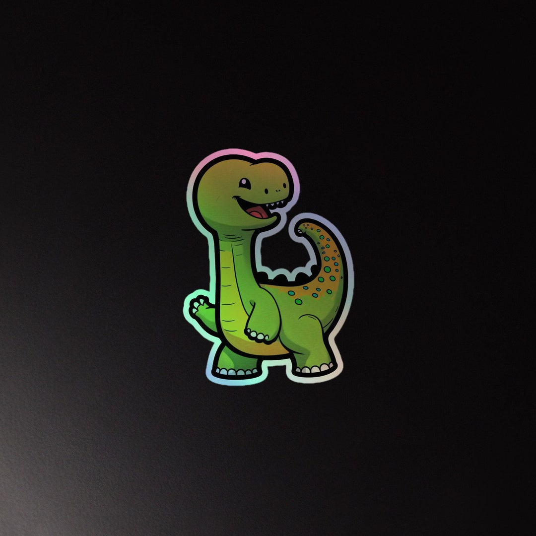 Holographic Brontosaurus Stick-e-figure | Dinosaur Sticker, Available ...