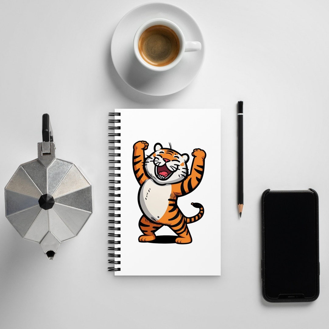 Tiger Spiral Notebook | 140 Dotted Pages, 5.25” X 8.25” - Etsy
