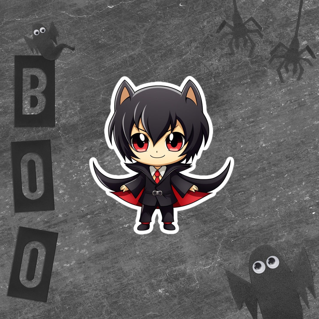 Anime Vampire Stick-e-figure | Halloween Sticker, Available in 3 Sizes ...