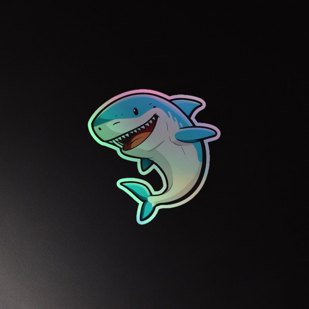 Holographic Shark Stick-e-figure | Animal Sticker, Available in 3 Sizes ...