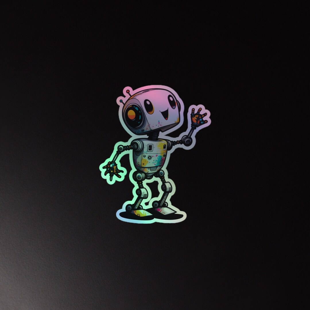 Holographic Robot Stick-e-figure | Sticker, Available in 3 Sizes - Etsy