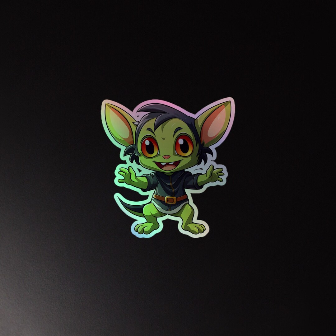 Holographic Anime Goblin Stick-e-figure | Halloween Sticker, Available ...