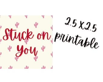 Printable Cactus Valentine's Day Tags. I'm Stuck on - Etsy