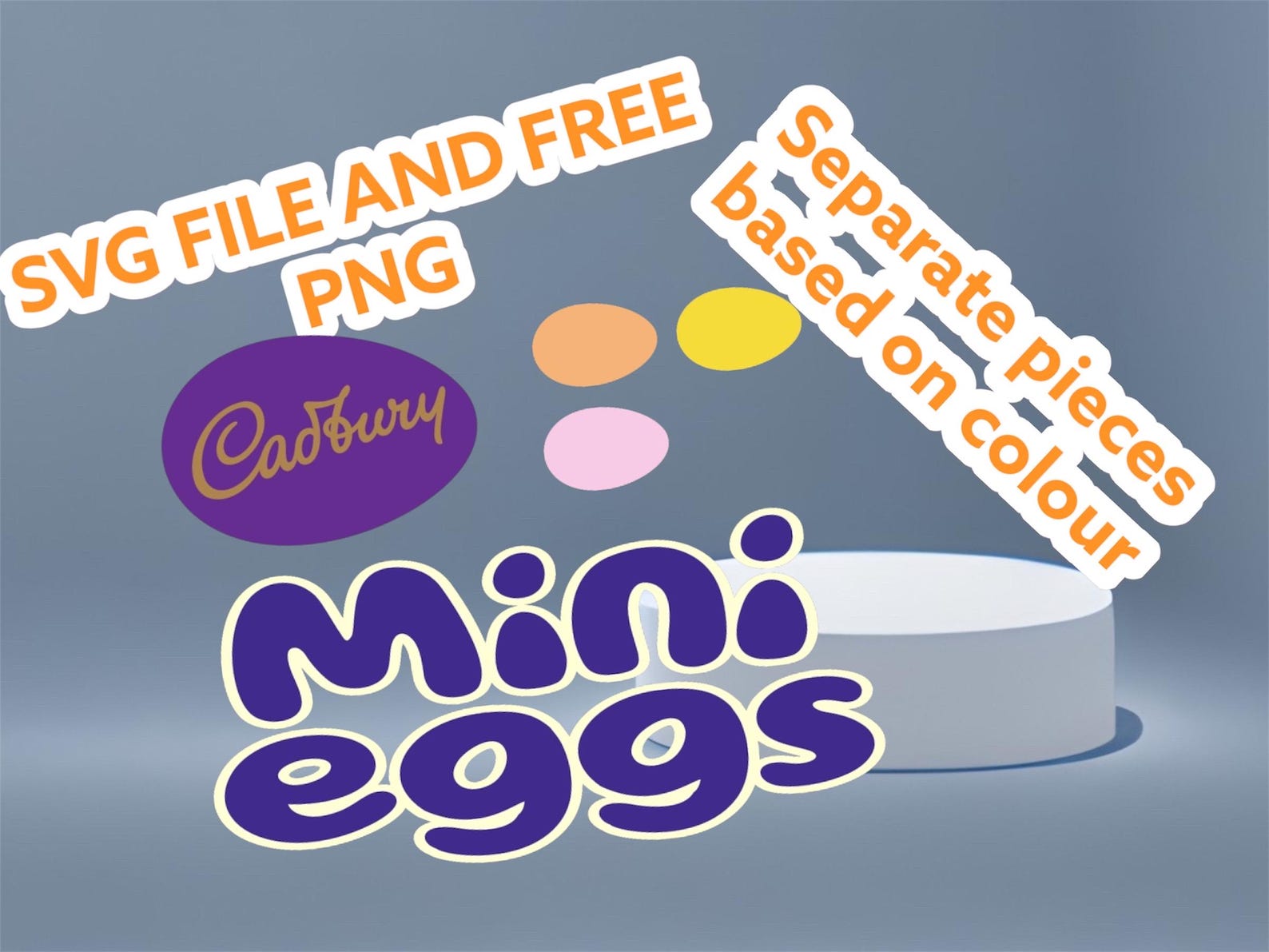 Cadbury Mini Egg-digital Svg and Png File for Cricut - Split and ...
