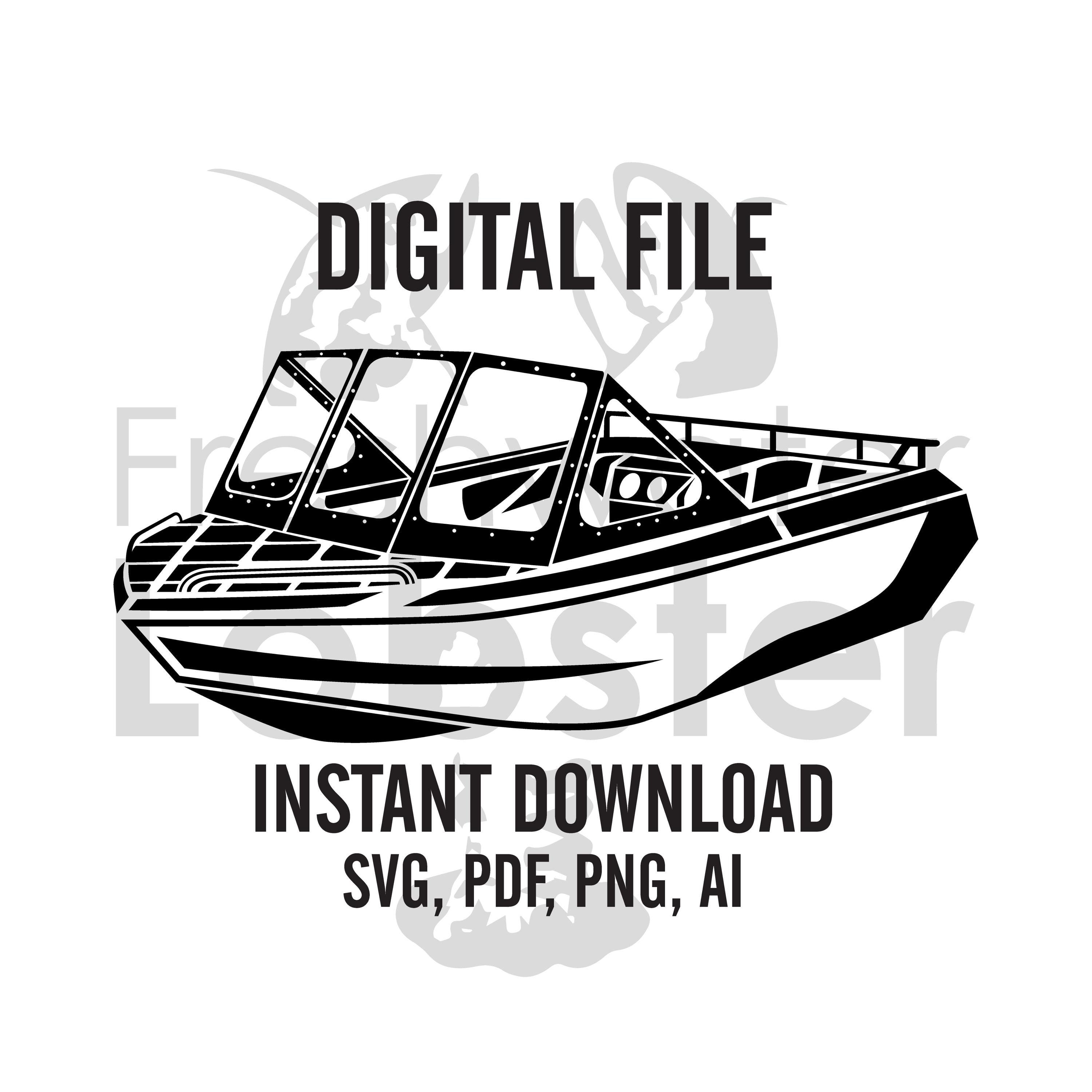 Mini-jet Aluminum Jet Boat | Svg, Pdf, Ai, Png | Instant Download ...