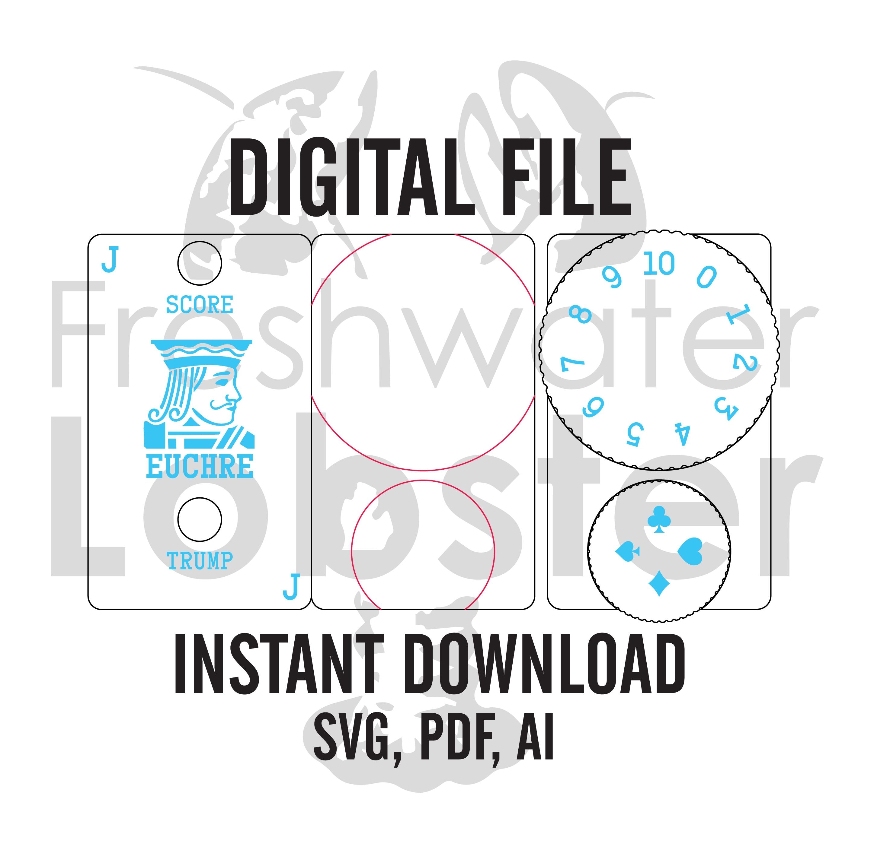 Euchre Scoreboard Digital Laser File | Svg, Pdf, Ai | Instant Download ...