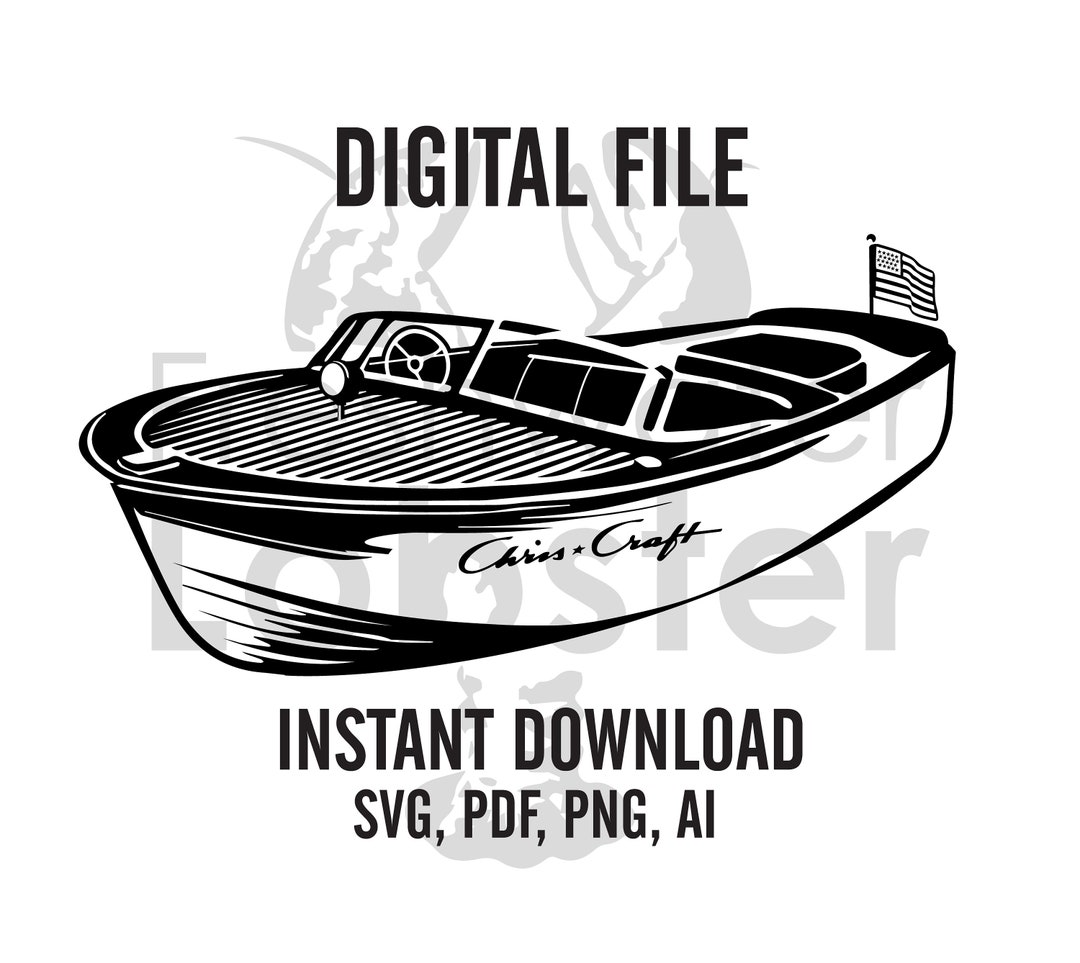 Chris Craft Sportsman Vector Image | Digital Image Download | .ai .svg ...