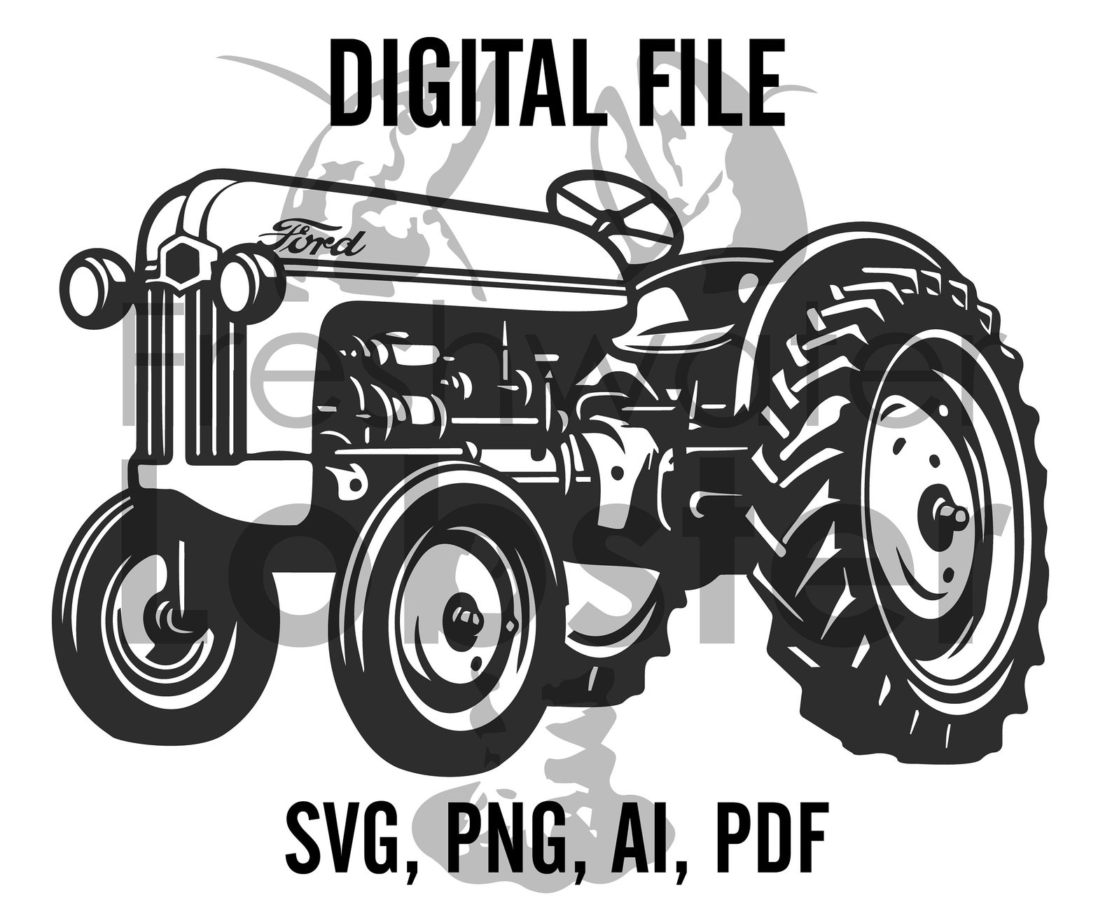 Ford 8N Tractor Vector Image | Digital Image Download | .ai .svg .png ...