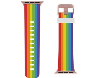 Rainbow Pride Beaded Watch Band for Apple Watch 42mm/44mm/45mm/49mm - Etsy