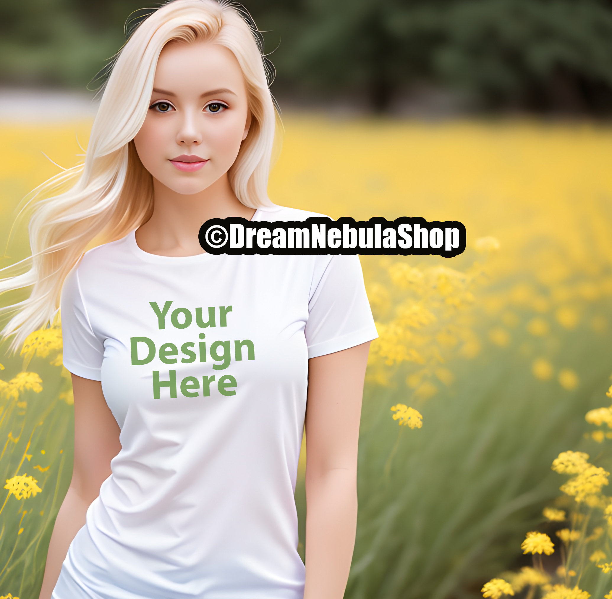White Tshirt Mockup Pack Blonde Model T-shirt Mockup Teen Girl Tshirt ...