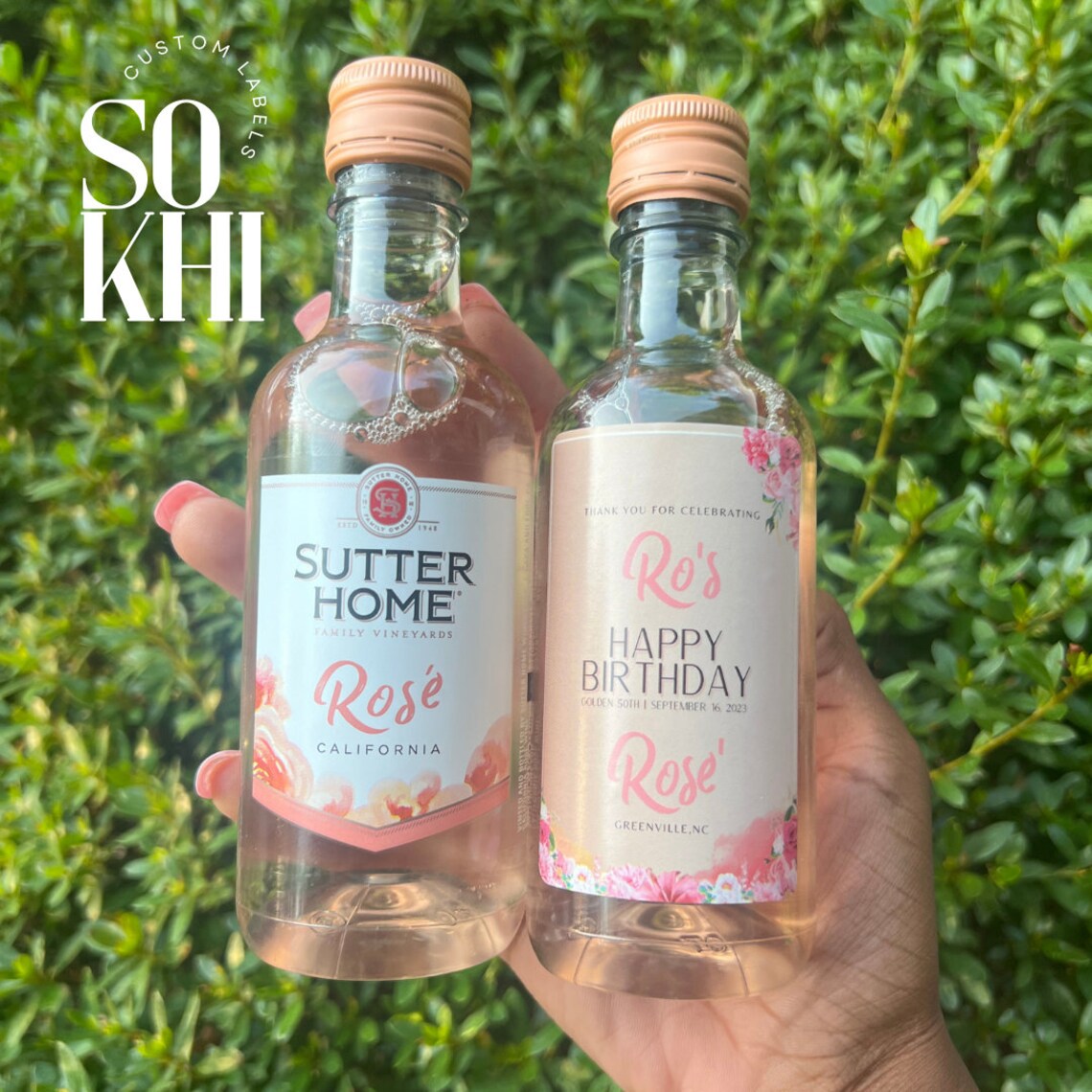 Custom Sutter Home Rosé Wine Mini Bottle Label - Digital Download - Etsy