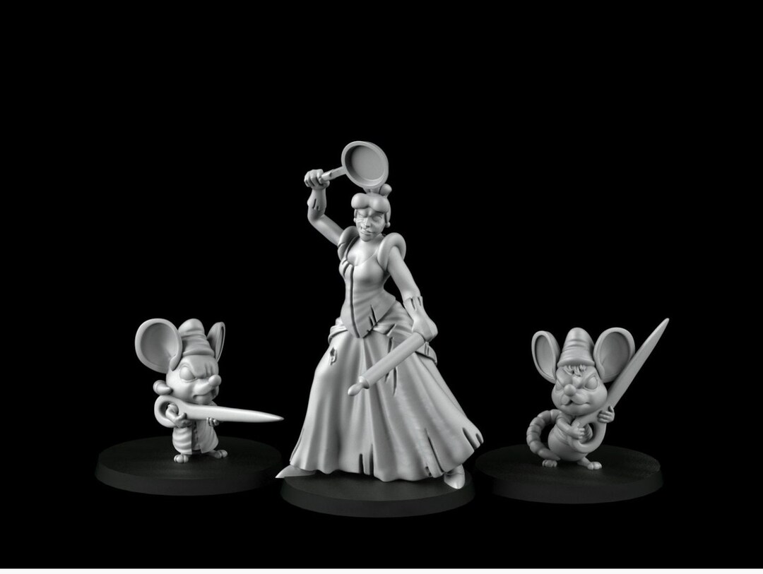 Angry Cinderella, Mice and Prince Charming Miniatures - Etsy