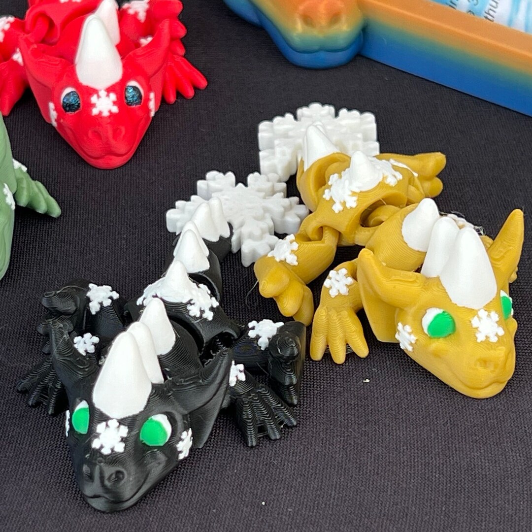 Snowflake and Santa’s Helper Baby Dragons - Etsy