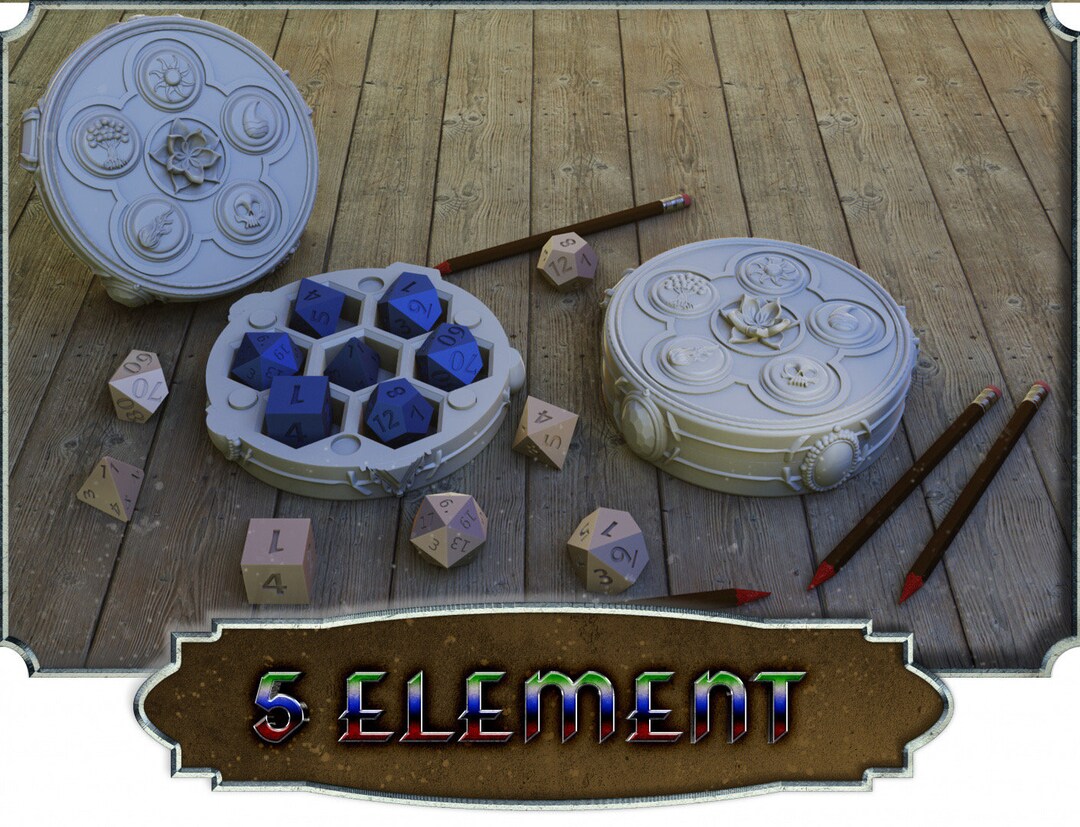5 Element D20 Dice Case - Etsy