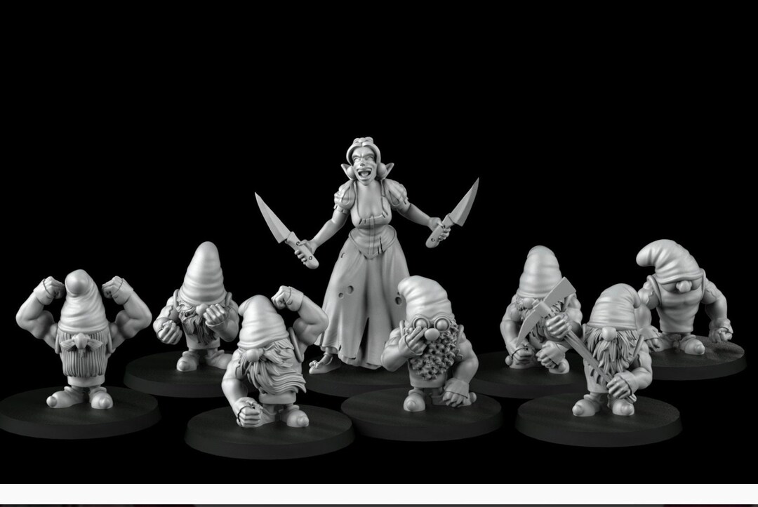 Angry Snow White and Seven Dwarves Miniatures - Etsy