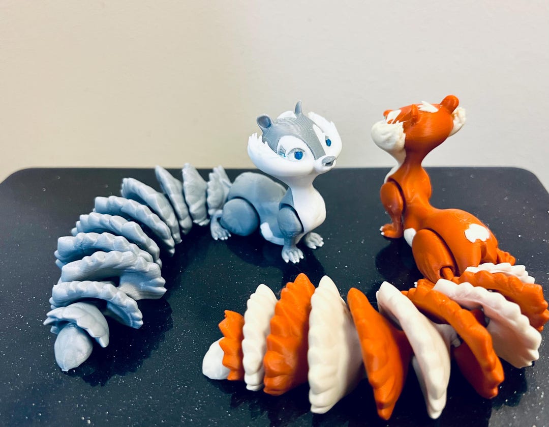 Adorable Articulated Squirrel 3d Printed Custom Companion - Etsy