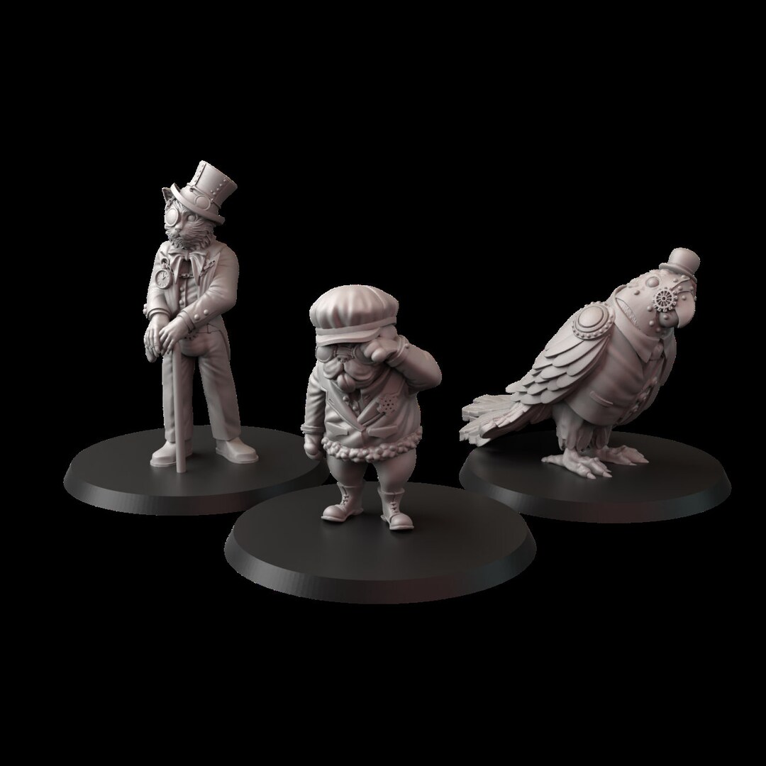 Steampunk Pets - Cat, Pug & Parrot - Etsy