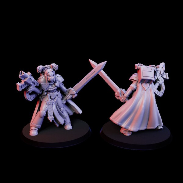40k Female Space Marine Miniature - Etsy
