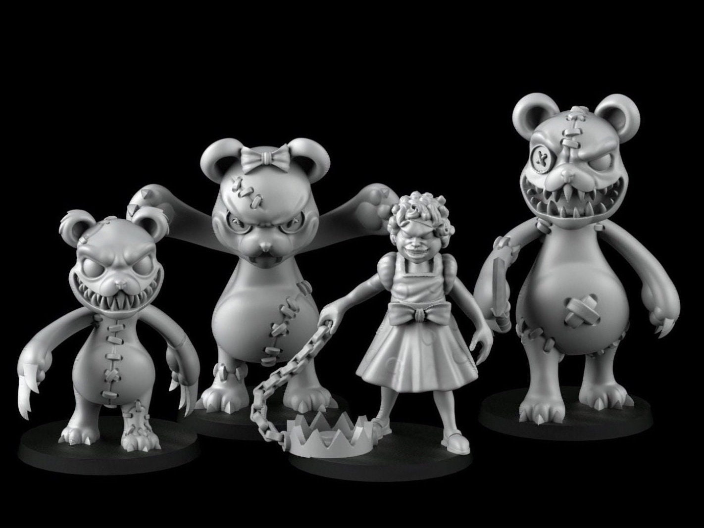 Angry Goldilocks and the 3 Bears Miniatures - Etsy