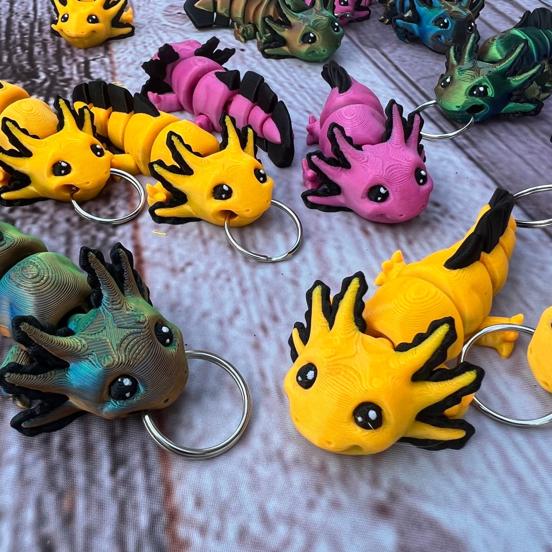 Baby Axolotl Keychain and Figure. 3d Printed Pet - Etsy