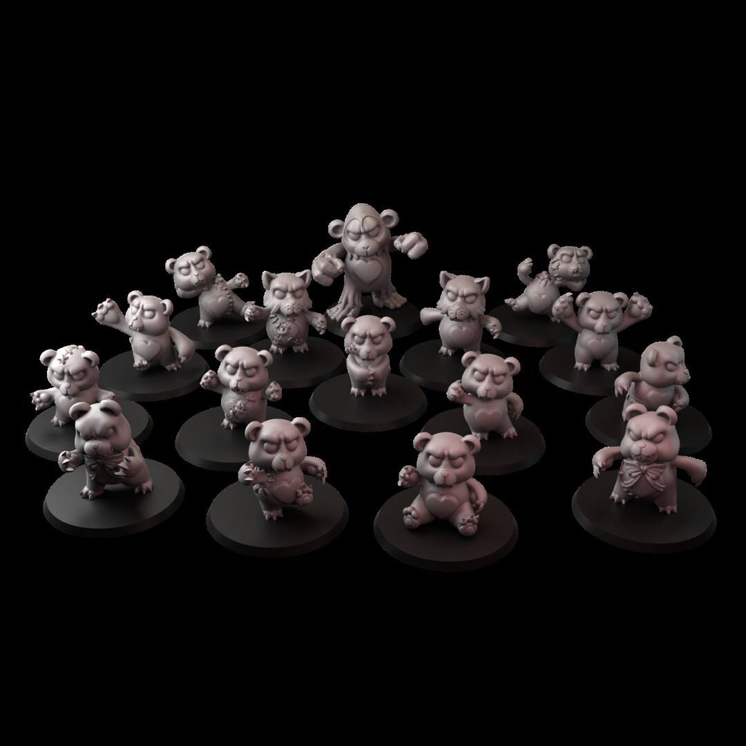 Killer Teddy Bear Fantasy Football Team - 16 Figures - Etsy