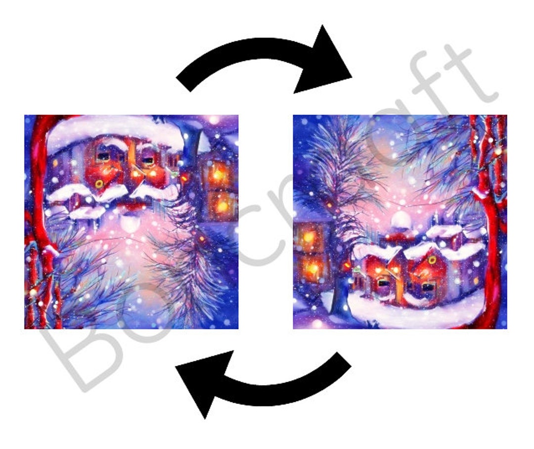 Santa Town - Flip Illusion, Optical Illusion, Image Digital Download - Etsy
