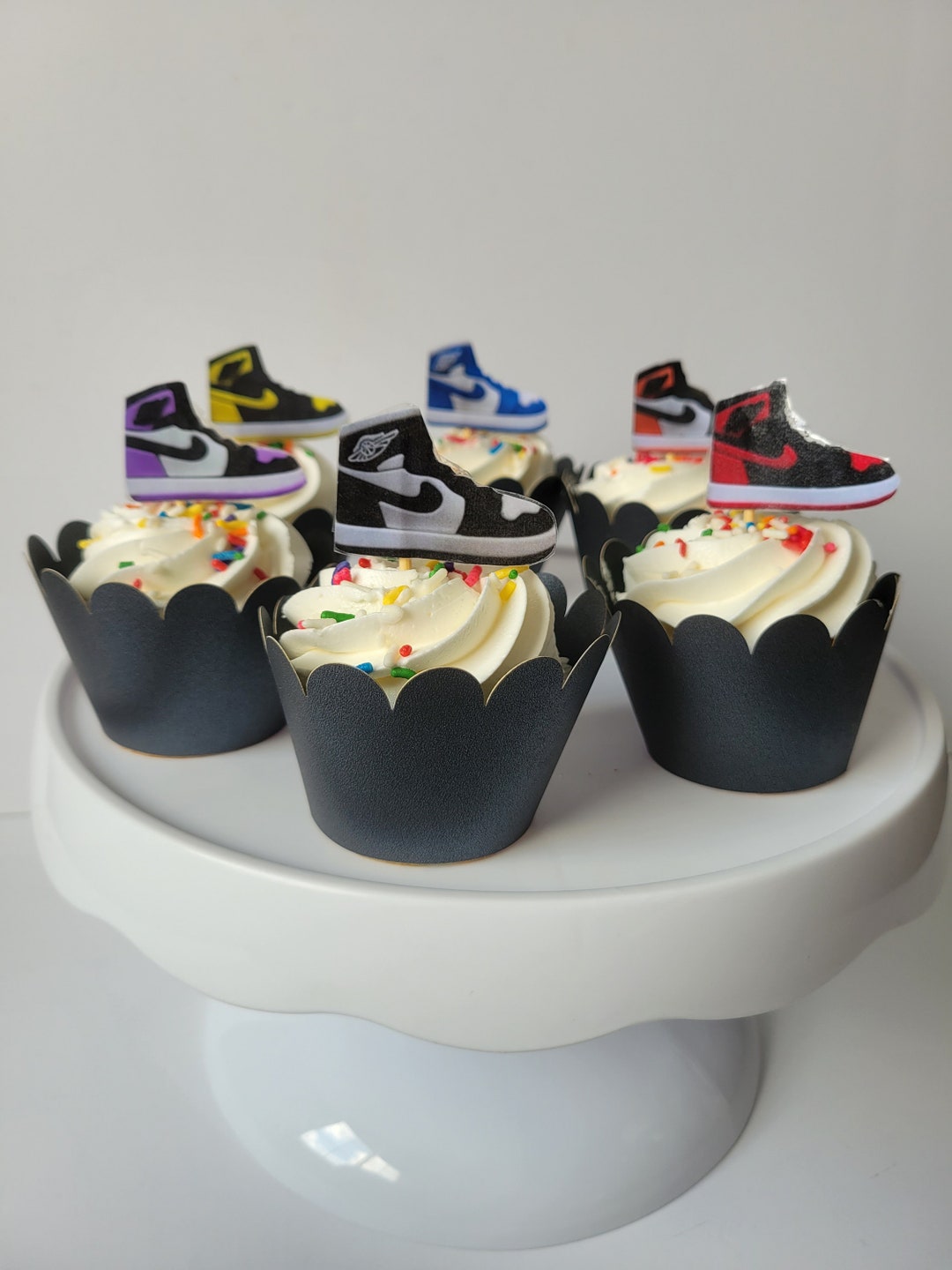 6 Pc Multicolor Jordan 1s Cupcake Toppers - Etsy