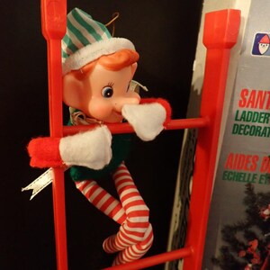 Vintage Double Glo Santa’s Helpers Ladder and Elves Christmas ...