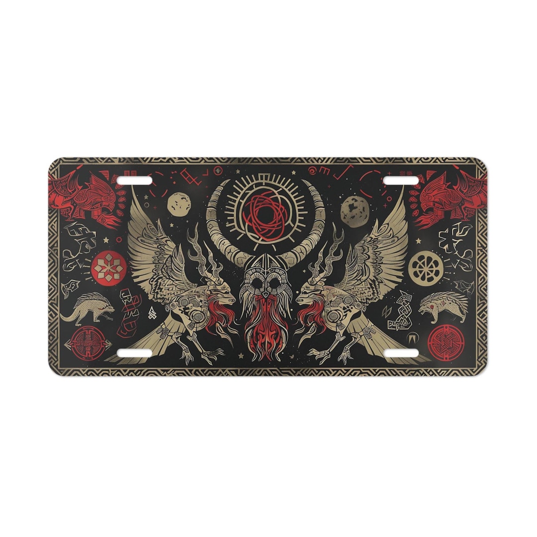 Norse Viking Style Metal Vanity Plate Frame Celtic Knots Mens Car ...