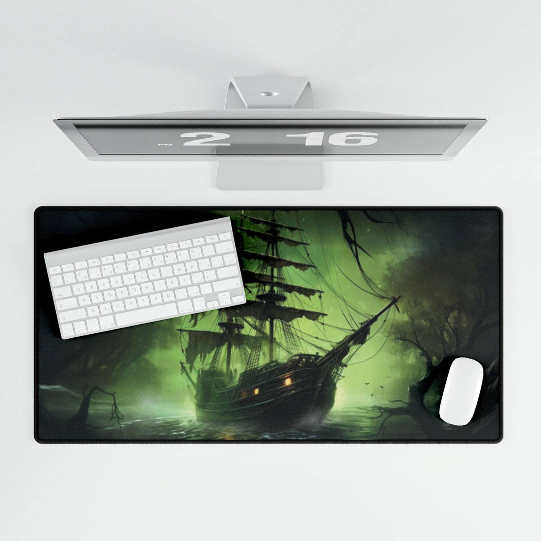 Fantasy Pirate Ship Desk Mat, Large Mouse Pad, Cute Gaming Desk Pad ...