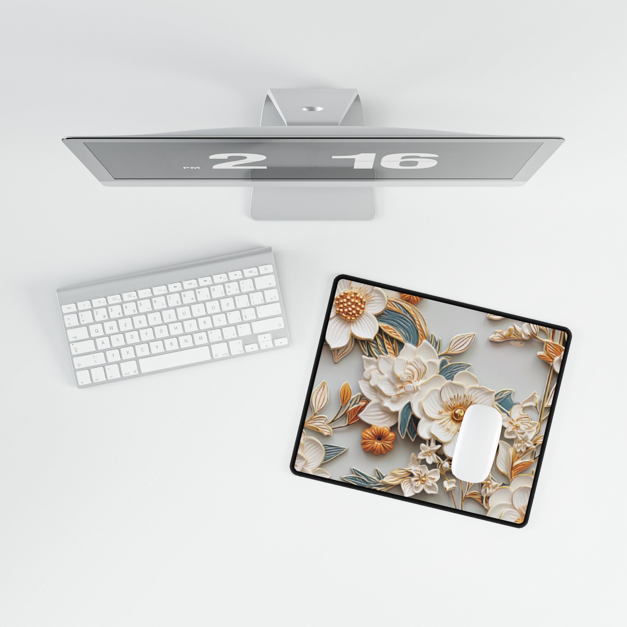 Porcelain Flowers Floral Desk Mat Extra Large Desk Mat Cute Desk Pad ...