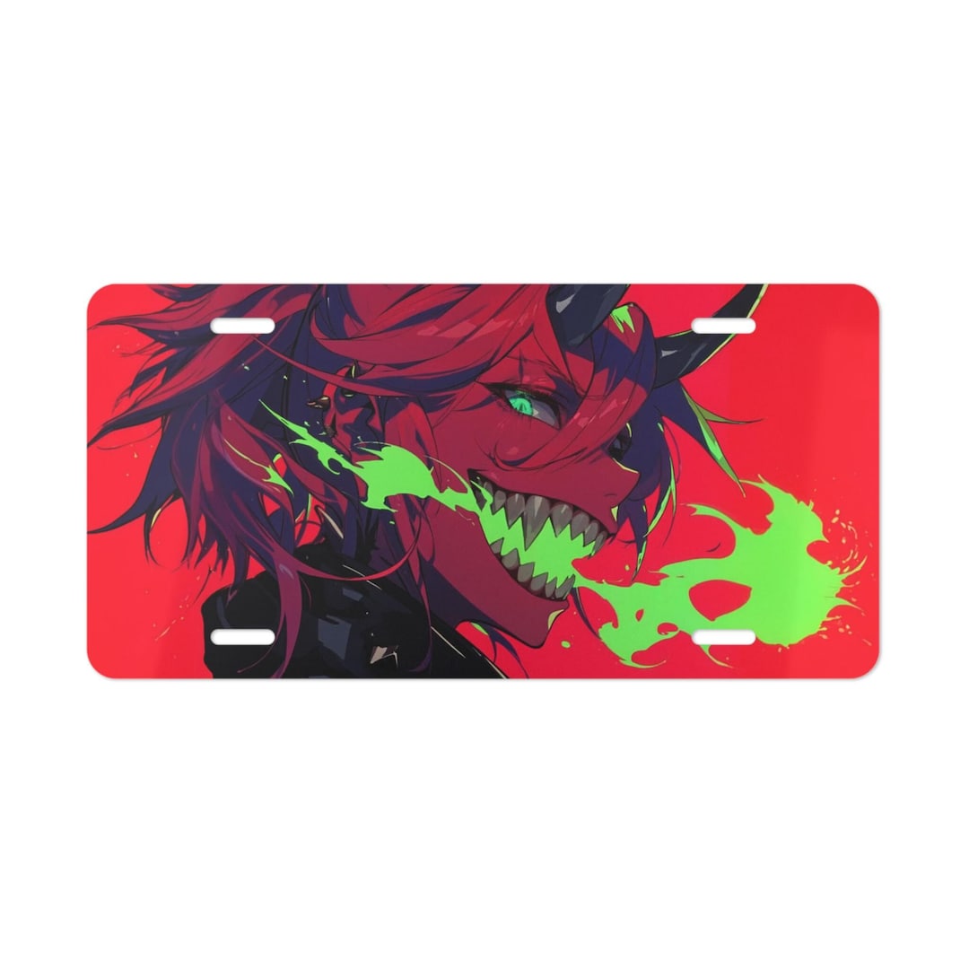 Creepy Horror Lofi Aesthetic Anime Girl Aluminum Vanity Plate Frame JDM ...