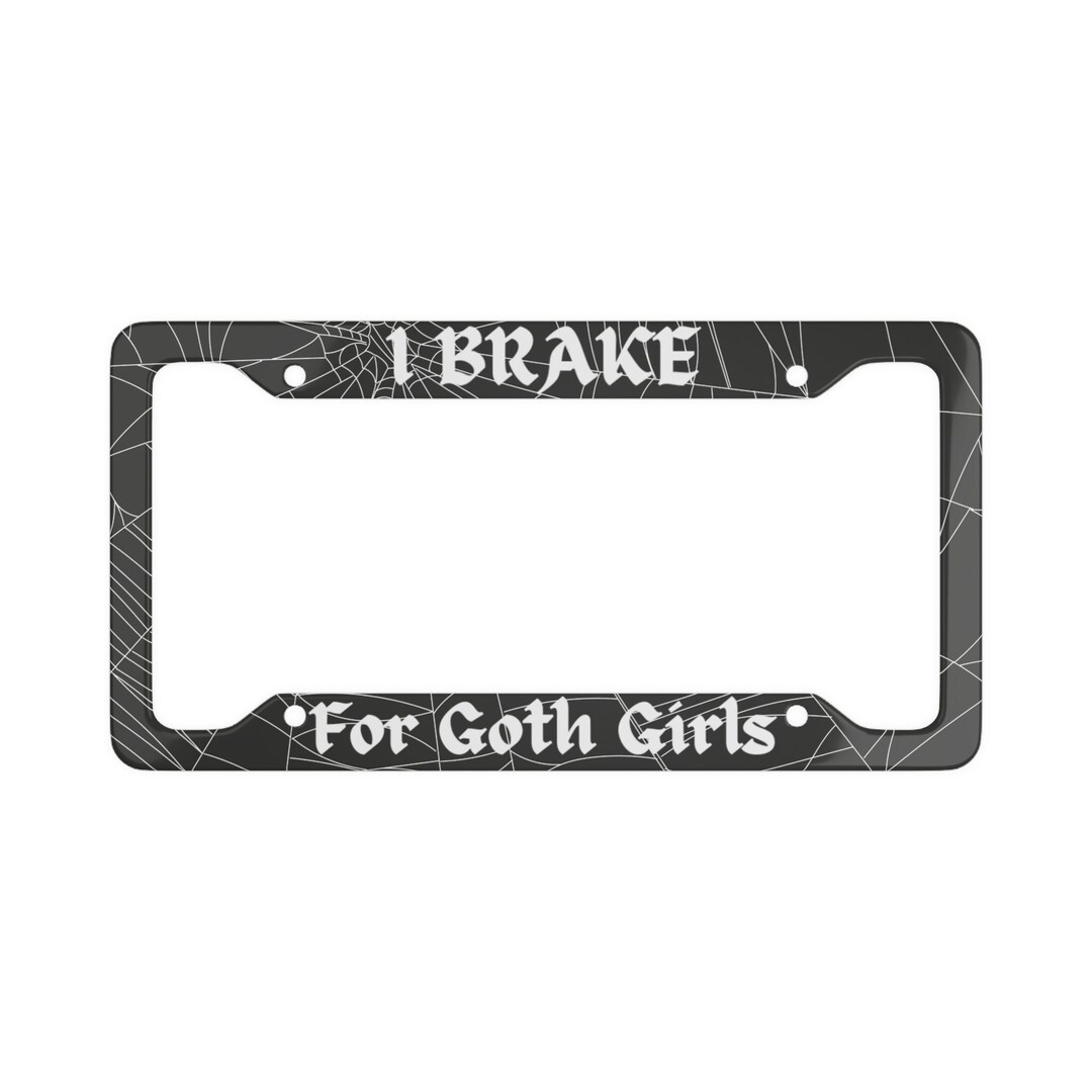 Ultra Slim Aluminum License Plate Frame Spider Web I Brake for Goth ...