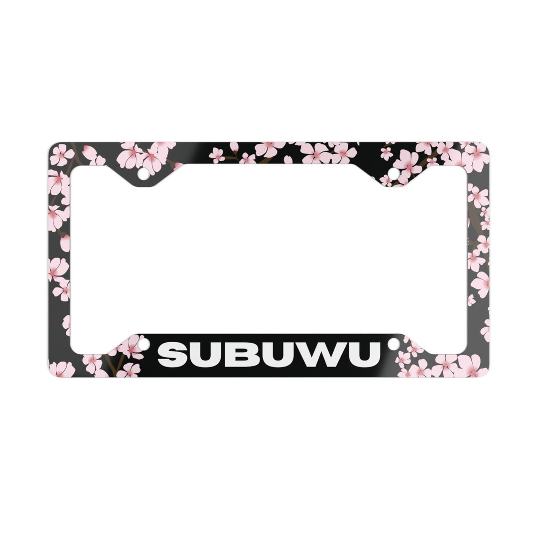Ultra Slim Subuwu Subaru Aluminum License Plate Frame Sakura License ...